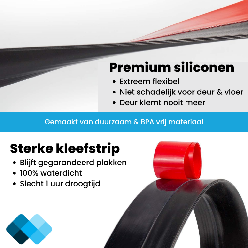 Tochtstrip Zwart - 100 CM x 4,5 CM - Bestel Gemakkelijk Online